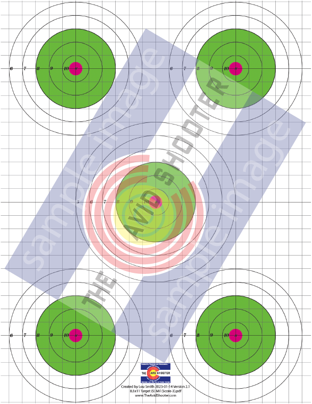 8.5x11 Targets (5) Mil (Score-3) — The Avid Shooter