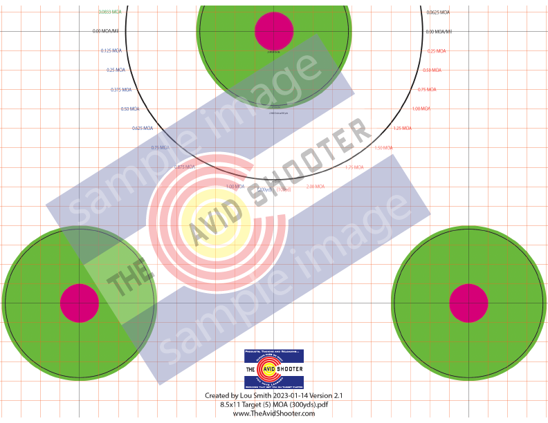 11x17 Target (5) MOA (300yd) — The Avid Shooter
