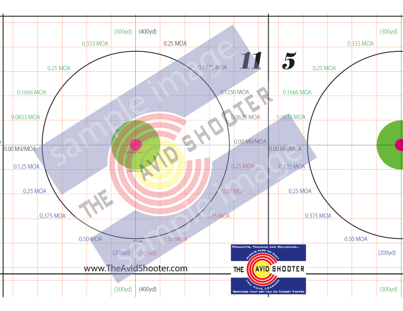8.5x11 Targets (5) MOA (300yd) — The Avid Shooter