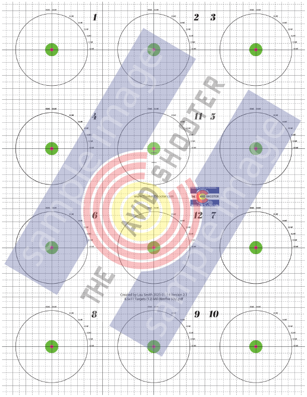 8.5x11 Targets (12) Mil (Rimfire 50y) — The Avid Shooter