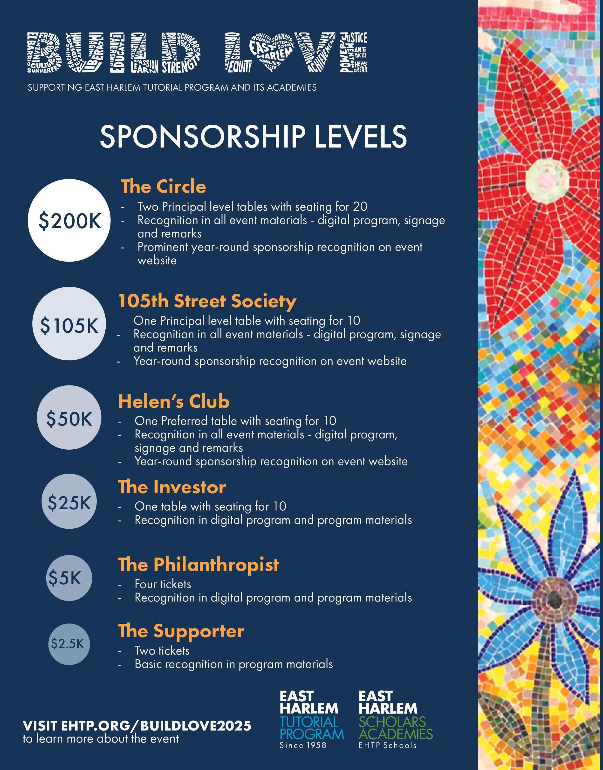 SPONSORSHIP BUILD LOVE 2025 — East Harlem Tutorial Program