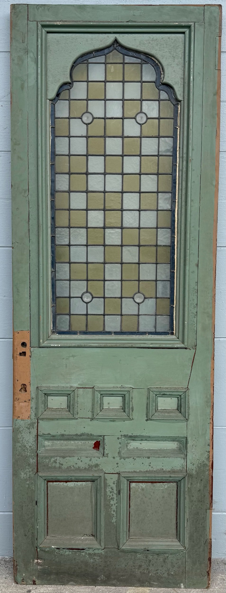 Edwardian style Door with stained glass panels — Schiller's Salvage ...