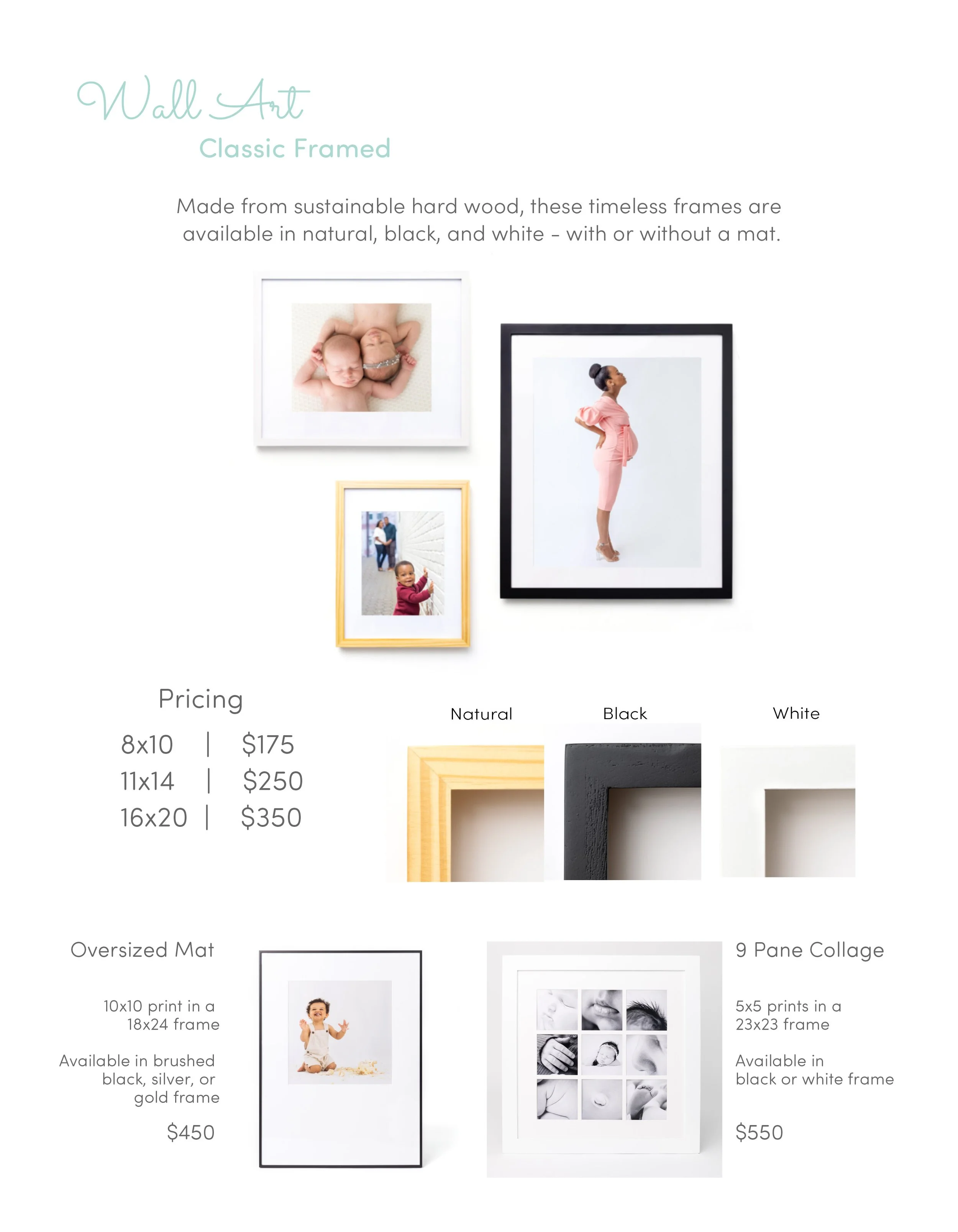 Product Menu — New Moon Photography