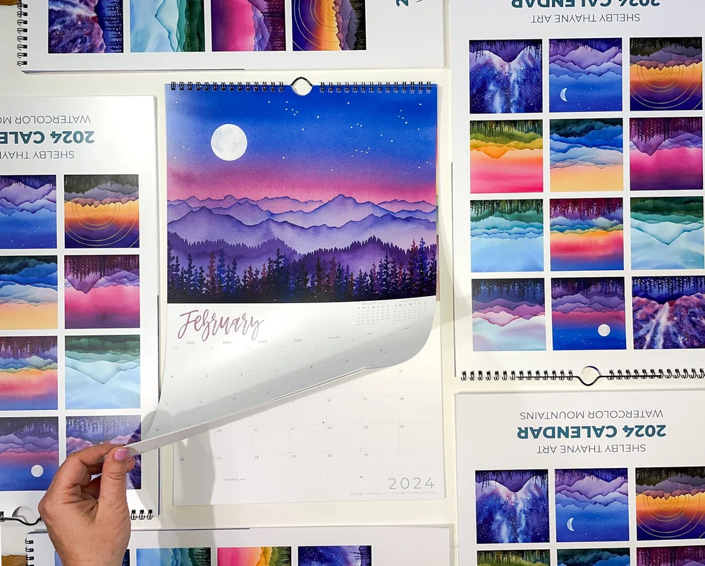 2025 Mountain Calendar | Colorful Landscape Wall Calendar | 11in x 17in ...