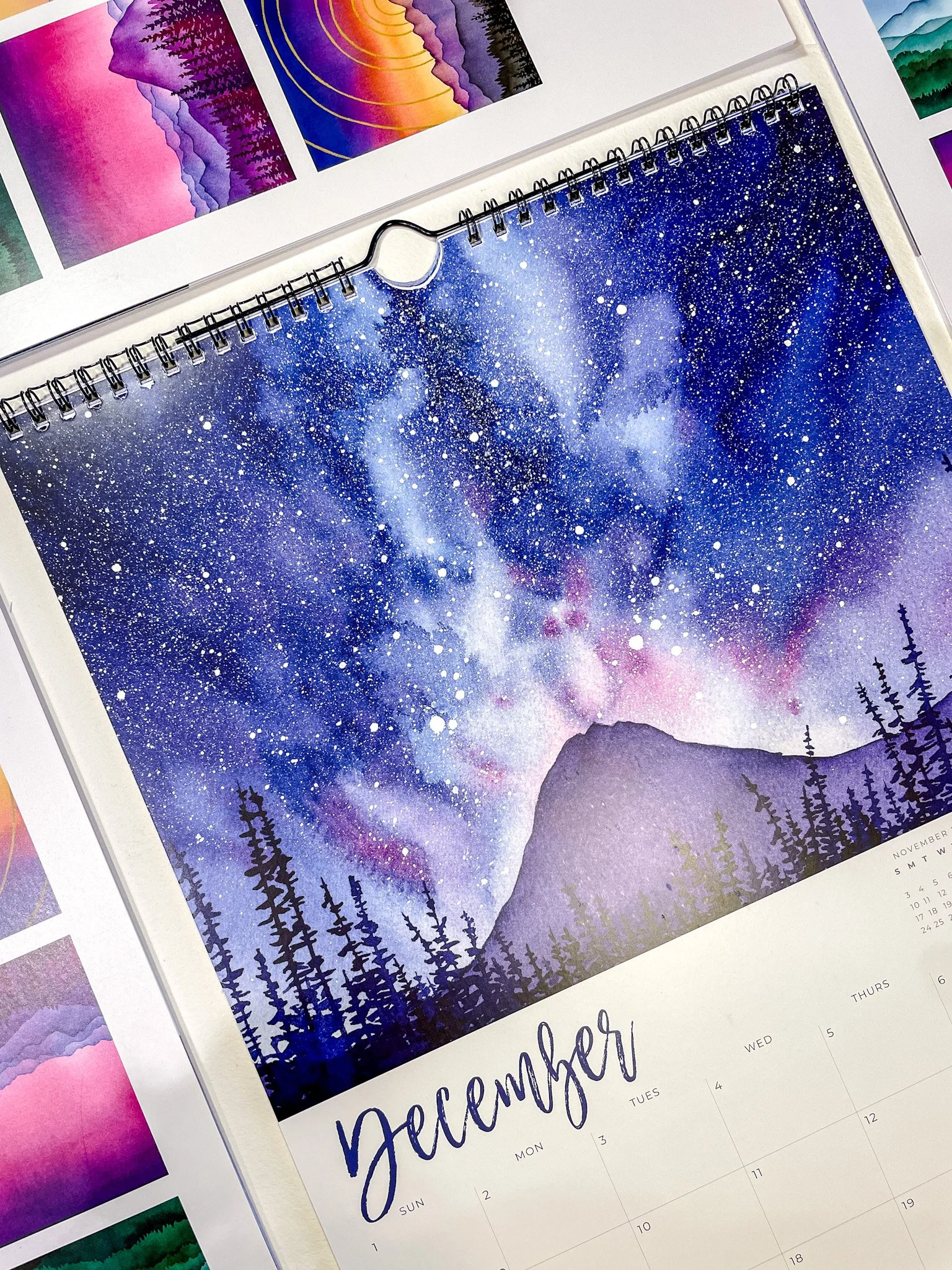 2025 Mountain Calendar | Colorful Landscape Wall Calendar | 11in x 17in ...