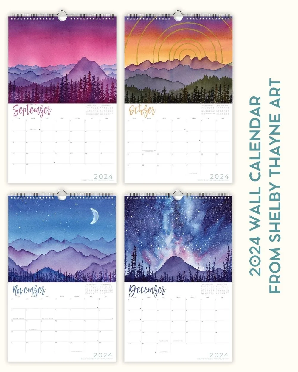 2025 Mountain Calendar | Colorful Landscape Wall Calendar | 11in x 17in ...