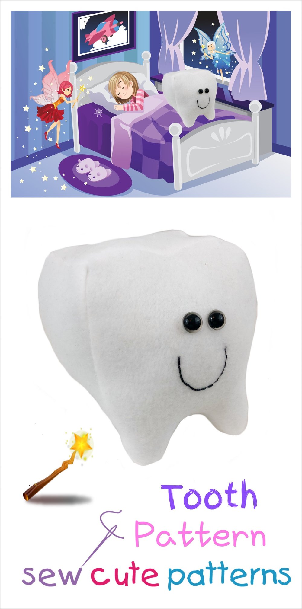 DIY Plush Tooth — Sew Cute Patterns