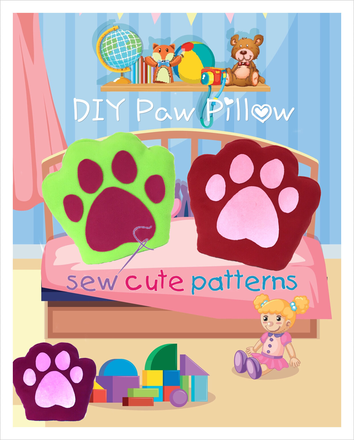 Free Pillow Pattern: DIY Paw Pillow — Sew Cute Patterns