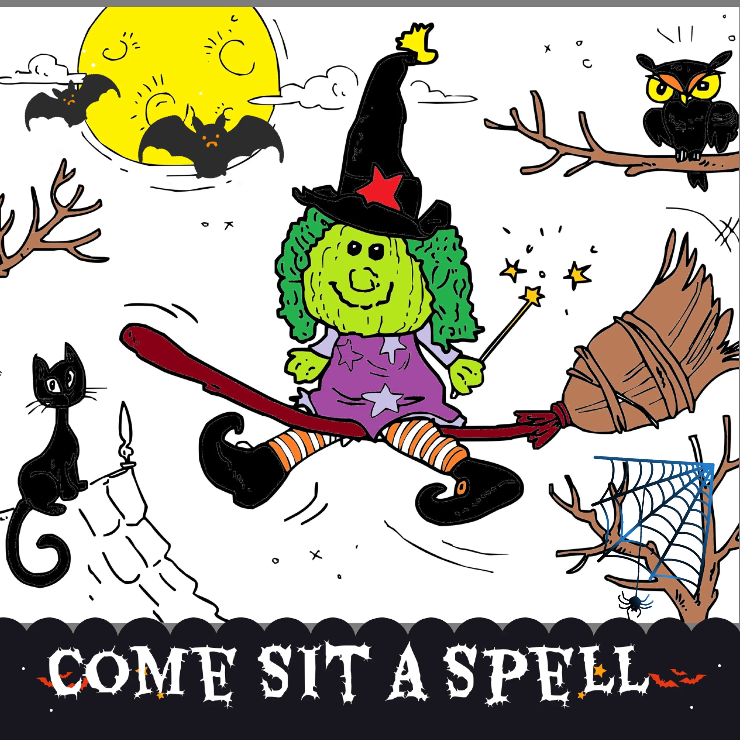 🧙‍♀️ Halloween Witch Printable – Come Sit a Spell! — Sew Cute Patterns