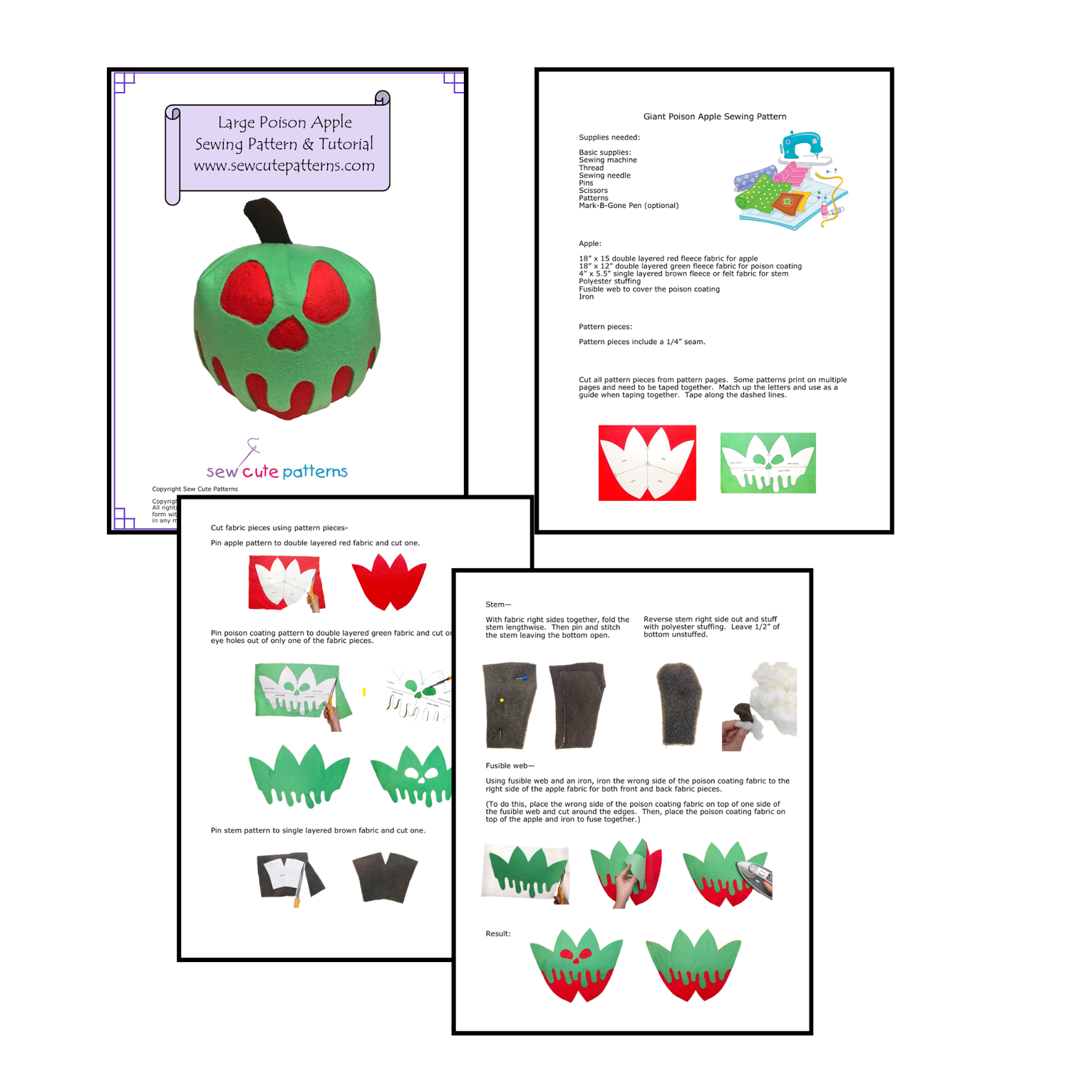 Plush Skull and Bone Sewing Pattern — Sew Cute Patterns