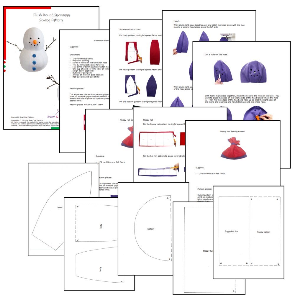 Snowman Pattern — Sew Cute Patterns