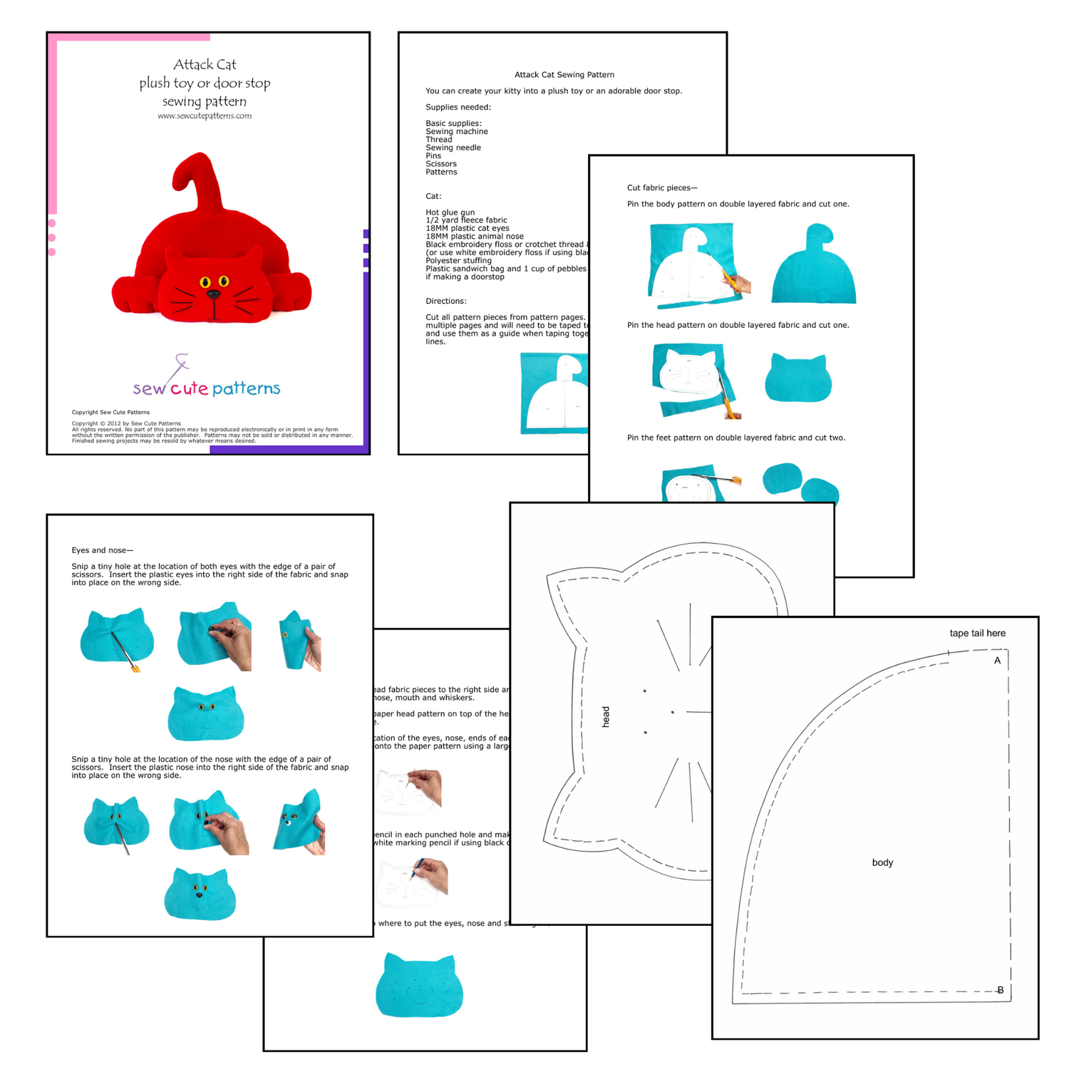 Printable Cat Pattern Template
