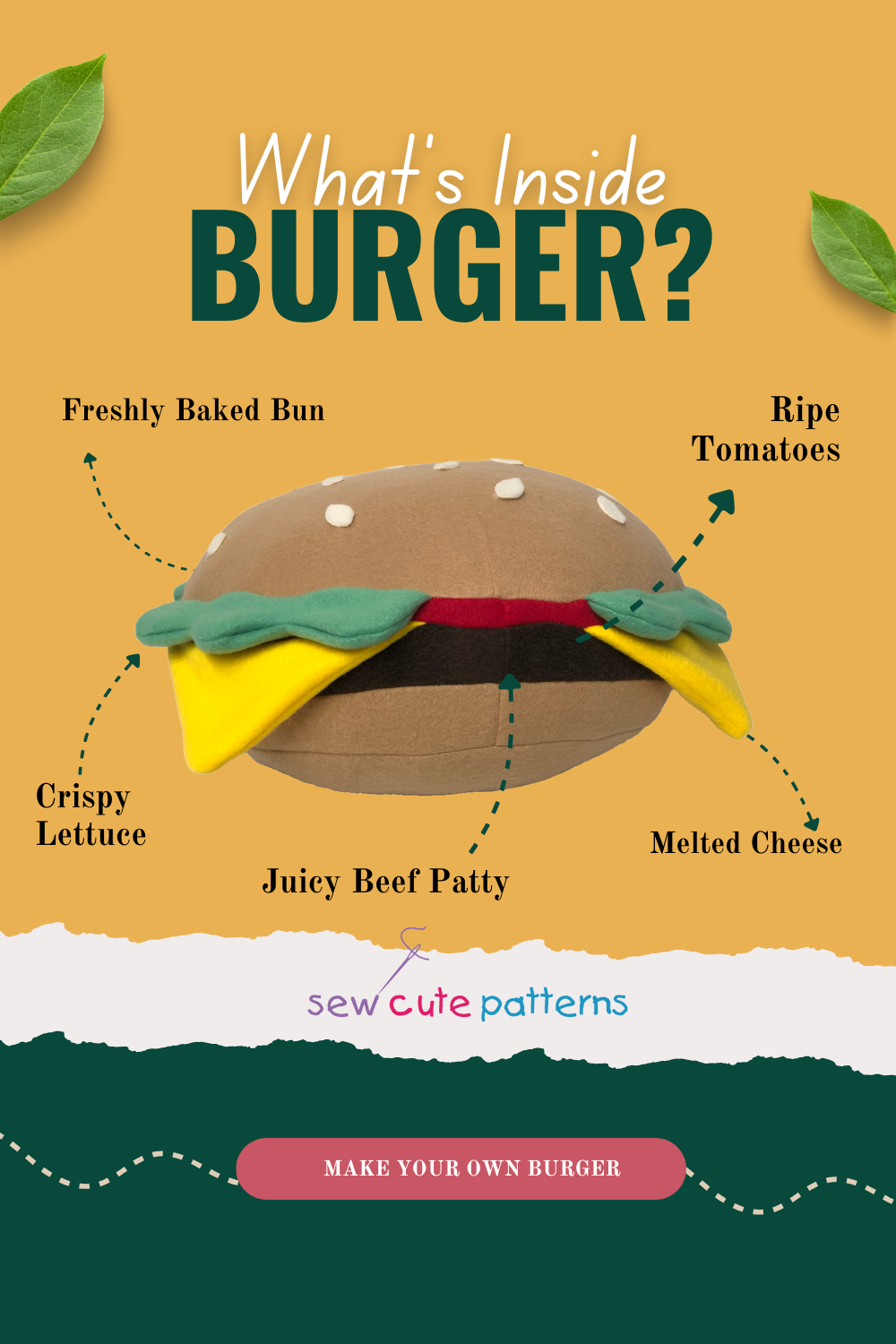 Sew This! Plush Hamburger Sewing Pattern — Sew Cute Patterns