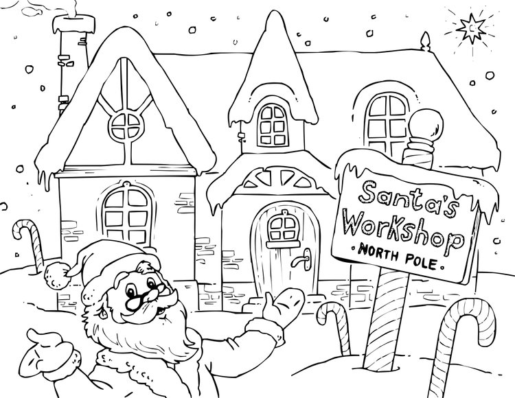 Free Santa’s Workshop Coloring Pages & Printable Elf Application — Sew ...