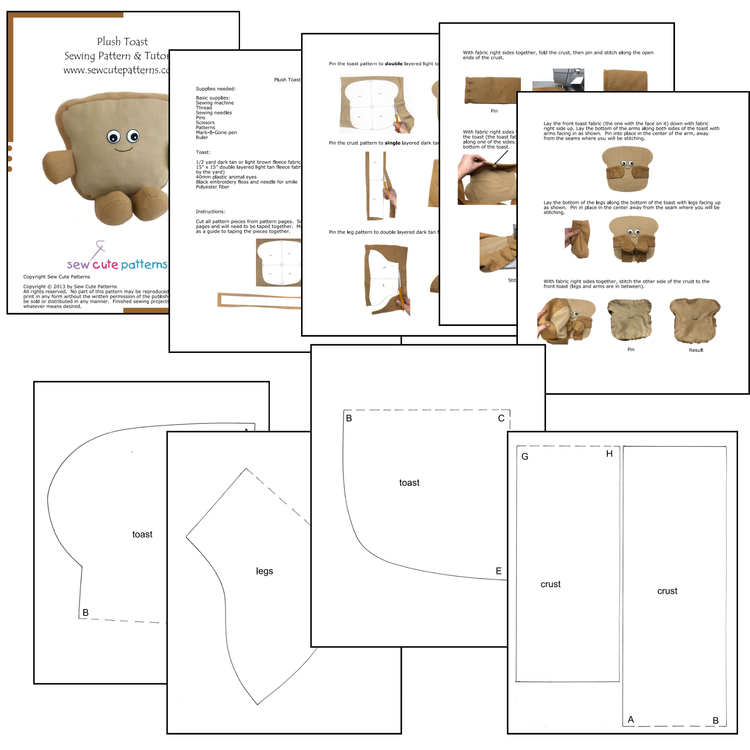 Plush Burger Sewing Pattern PDF | Giant Stuffed Food Toy | Play Kitchen ...