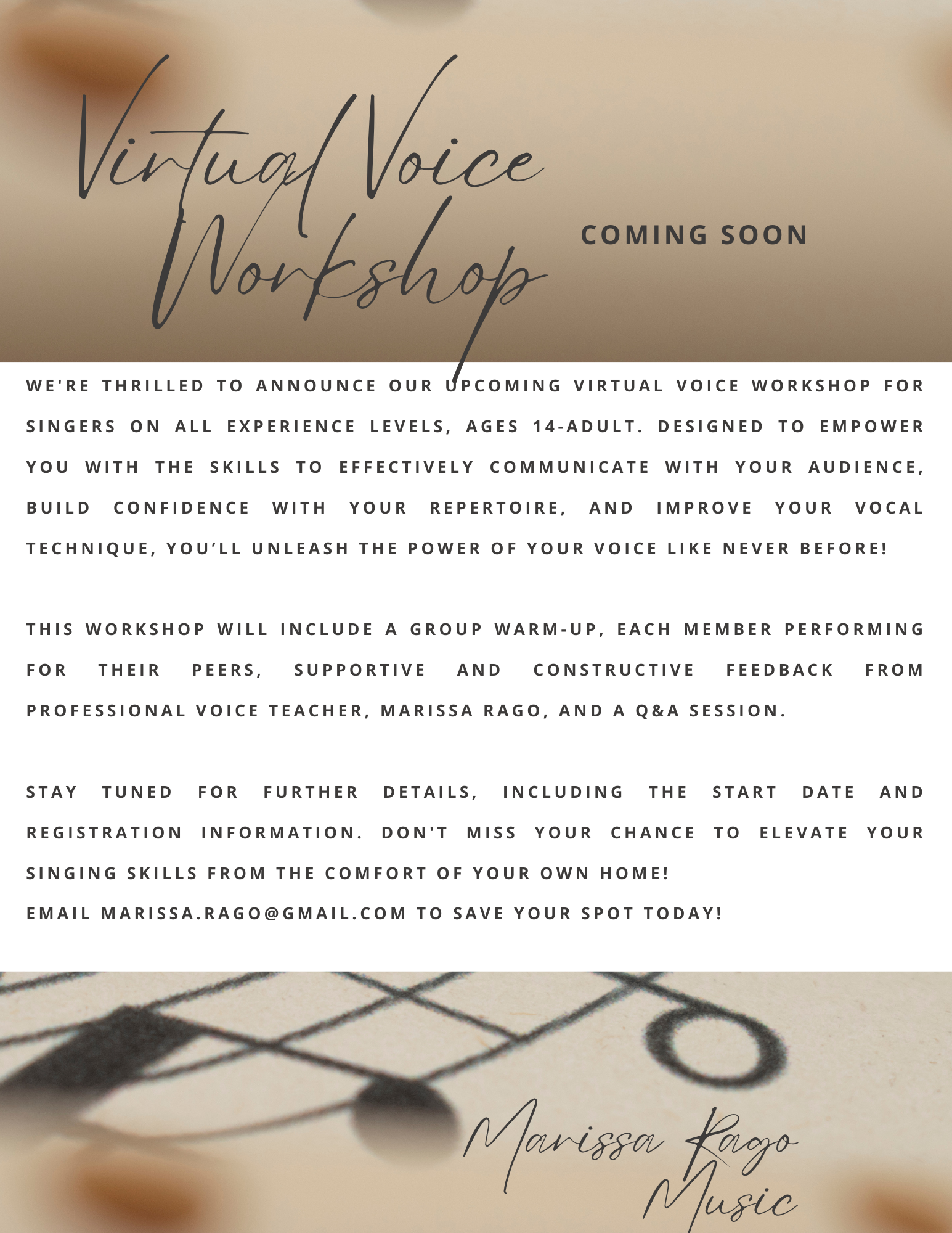 Marissa Rago- Private Voice Teacher