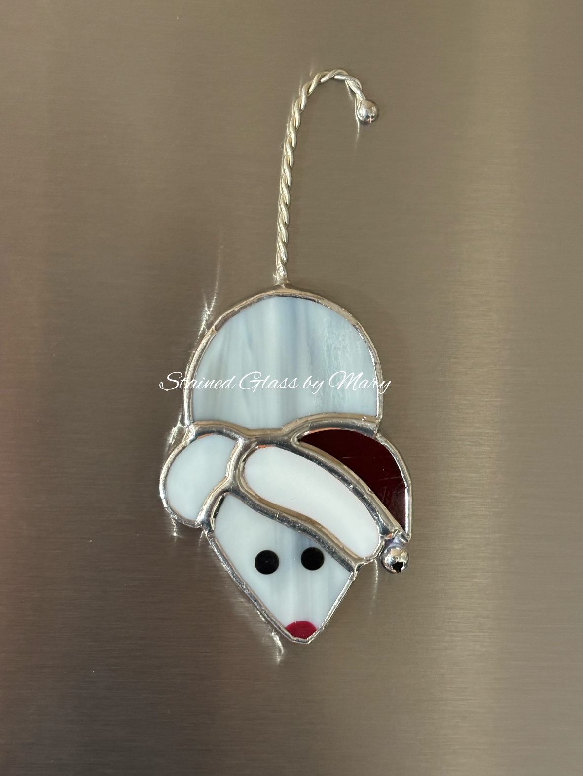 Christmas Mouse Magnet — Stained Glass by Mary