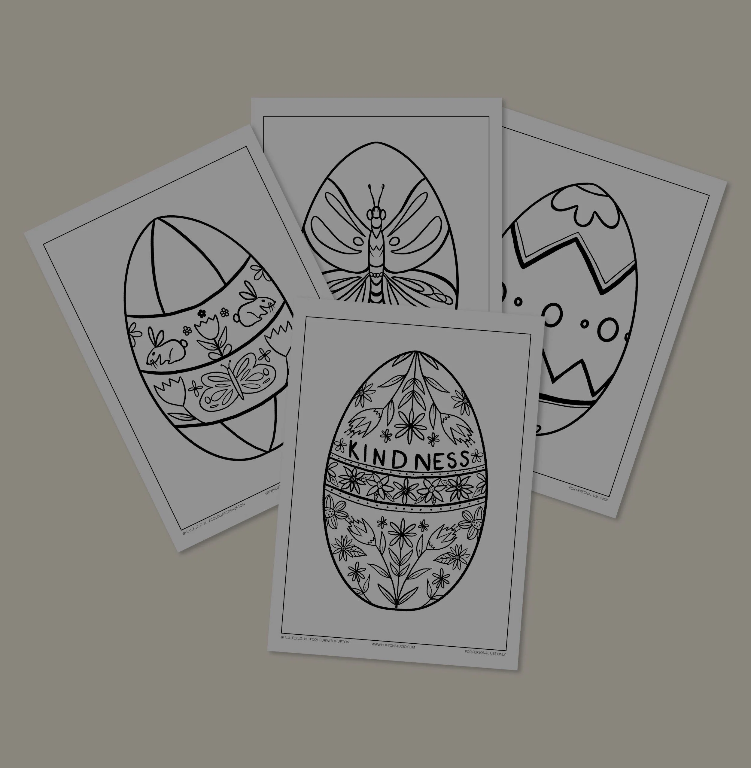 Free Easter Colouring Pages for Kids — HUFTON STUDIO