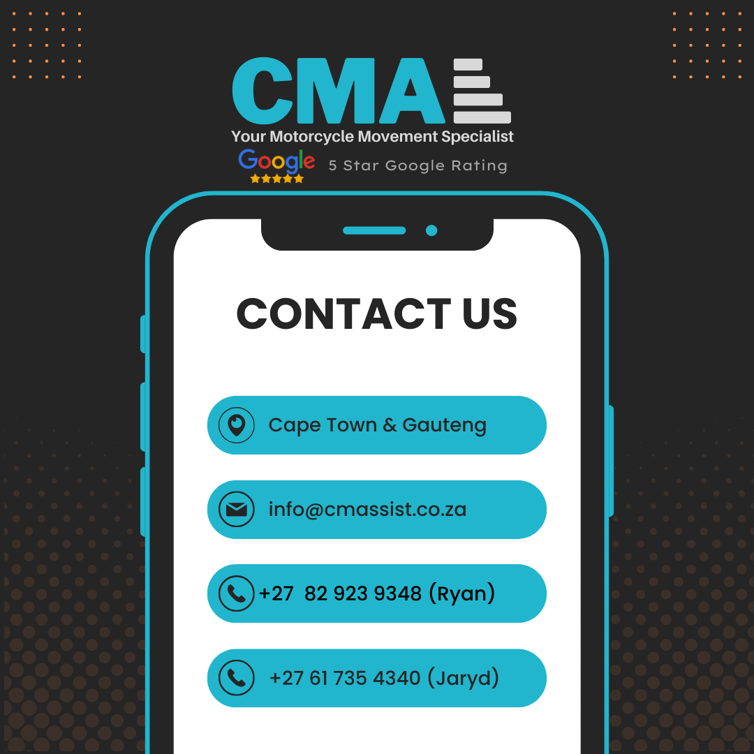 Contact — Cape Moto Assist (CMA) Professional Motorcycle Transport