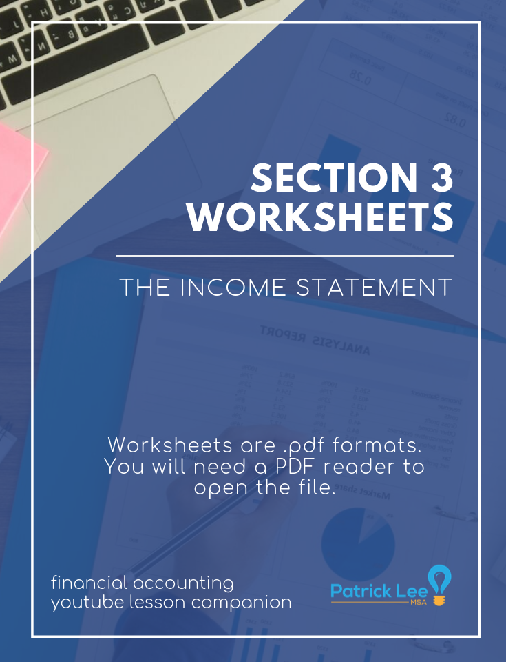 Section 3 - The Income Statement — Patrick Lee MSA