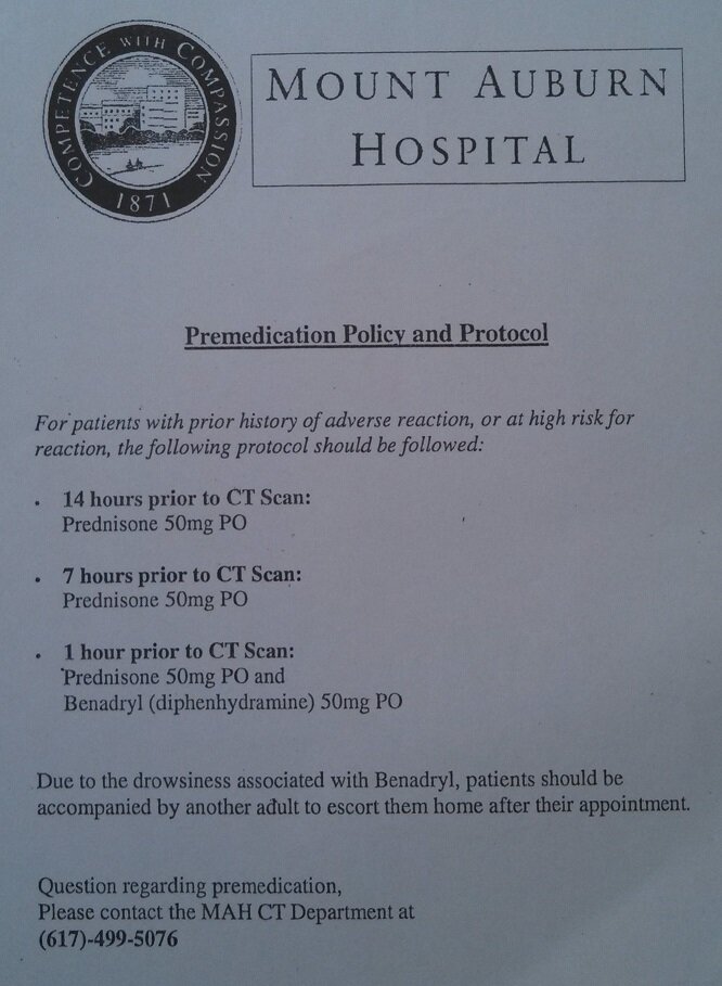 Contrast Allergy Premedication MAH Protocol — RadClarity