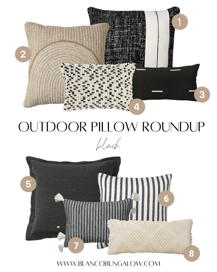 Outdoor Pillow Round Up - The Best Black & Neutral Outdoor Pillows ...