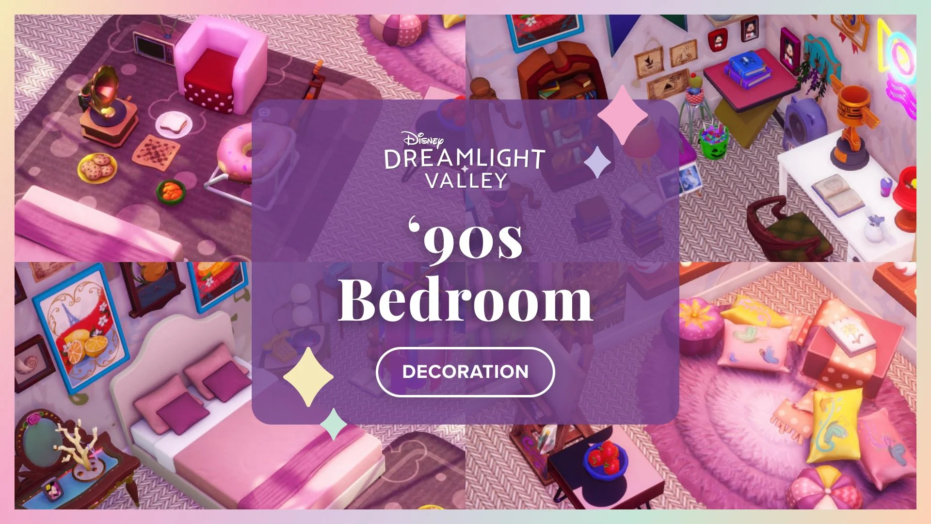 ‘90s Bedroom Speedbuild & Tour | Dreamlight Valley Decorating Ideas ...