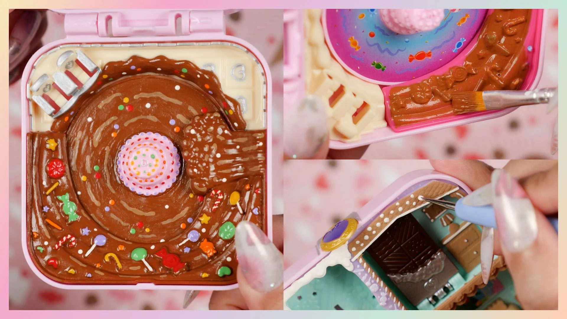 🎨CRAFTS🎨 Polly Pocket Repaint #6: Candy Adventure Hidden Hideouts | Kerchie