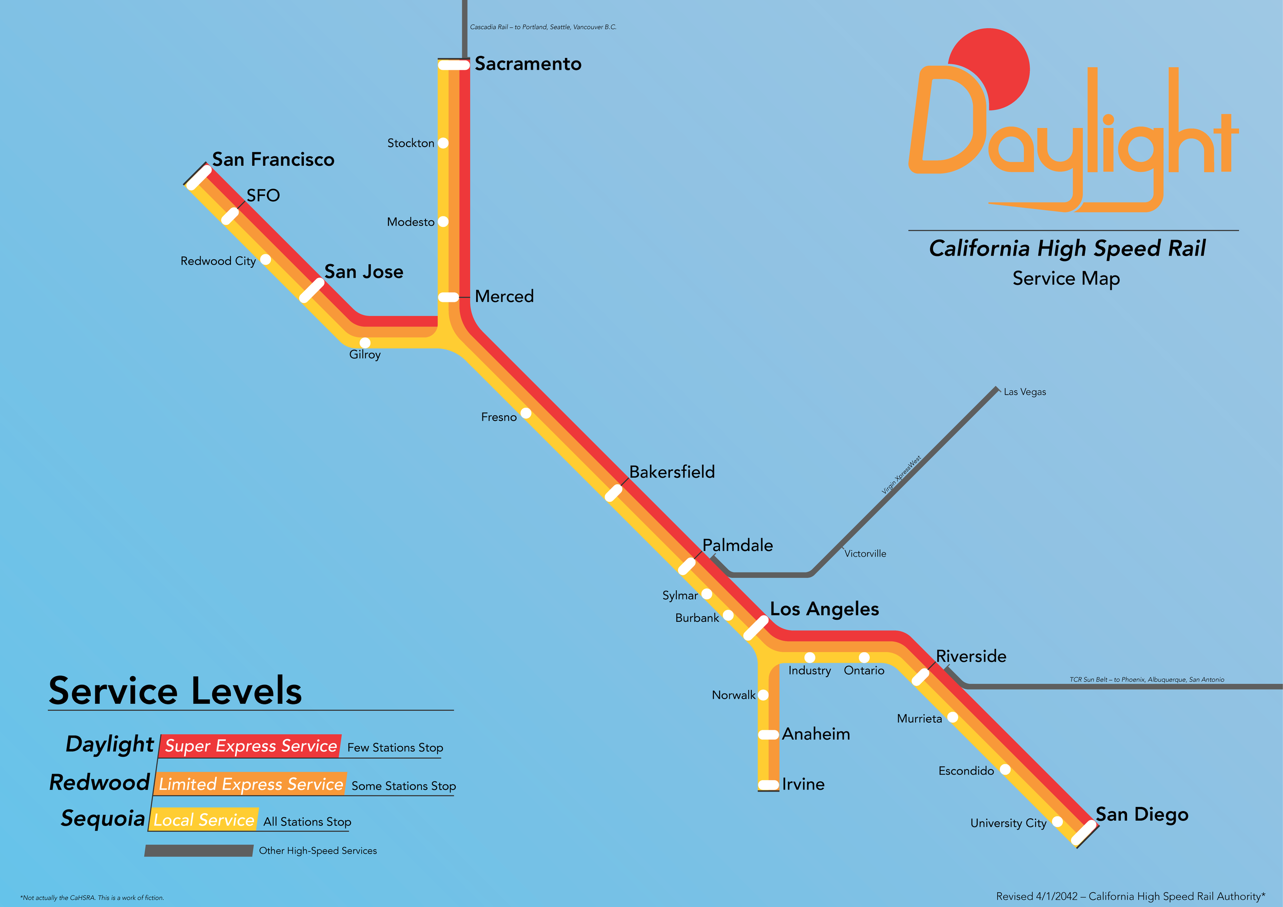 Daylight Express Service Map — Just By Chance
