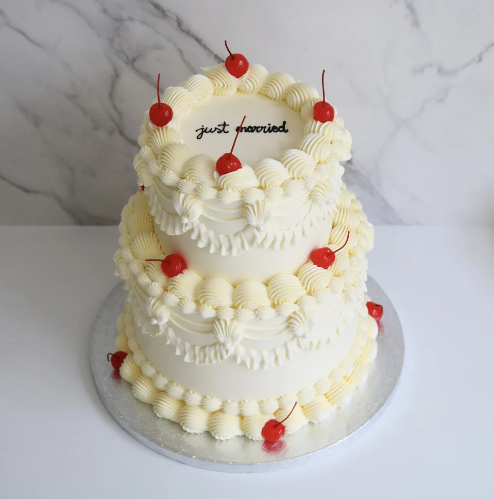 Millie | 3 Tiered Vintage Wedding Cake | Em Cakes
