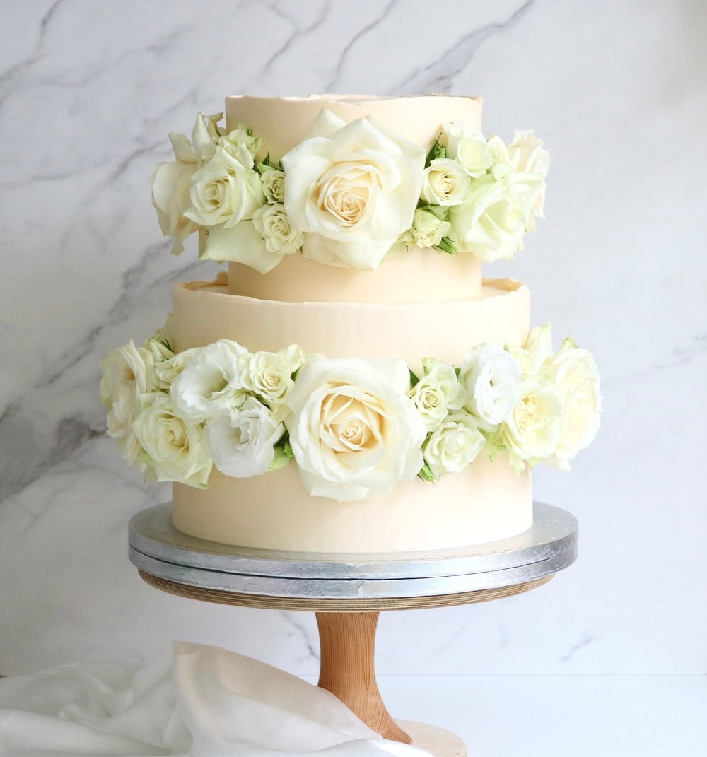 Millie | 3 Tiered Vintage Wedding Cake | Em Cakes