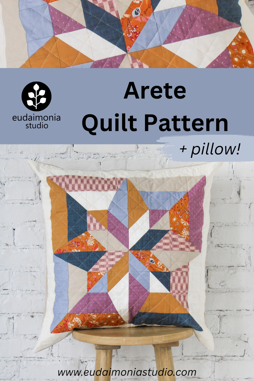 Arete Quilt - Scrappy Pillow Version — Eudaimonia Studio