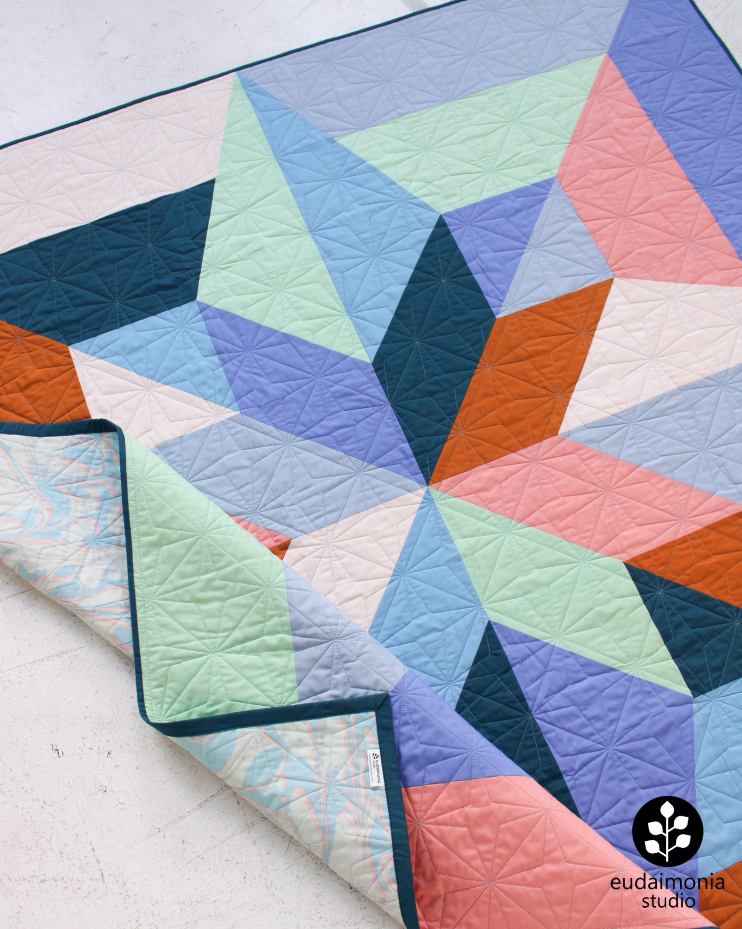 Arete Quilt - Wild Blue Version — Eudaimonia Studio