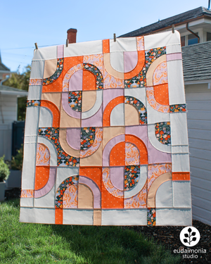 Currents Quilt - Tangerine Version — Eudaimonia Studio