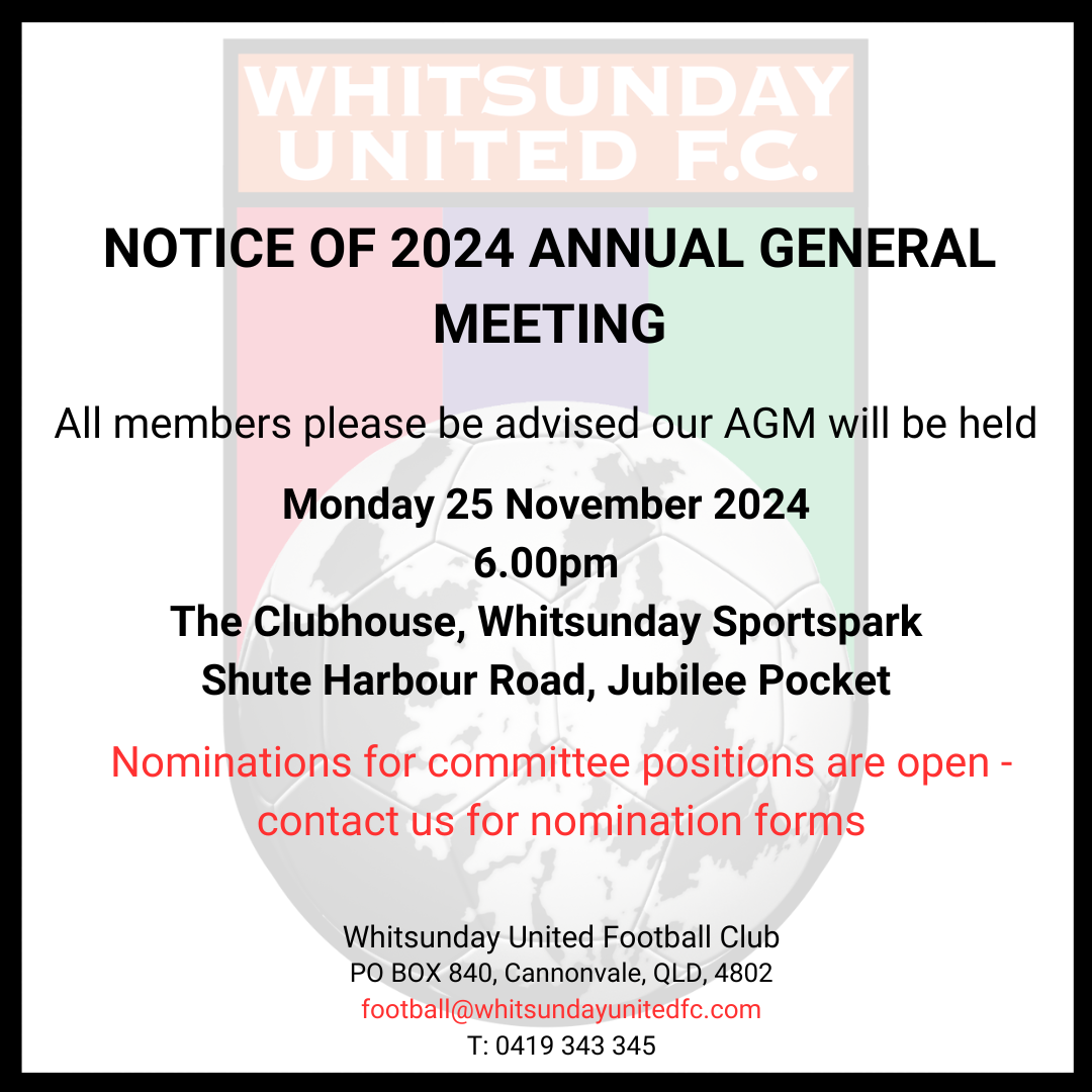 AGM 2024 — Whitsunday United Football Club