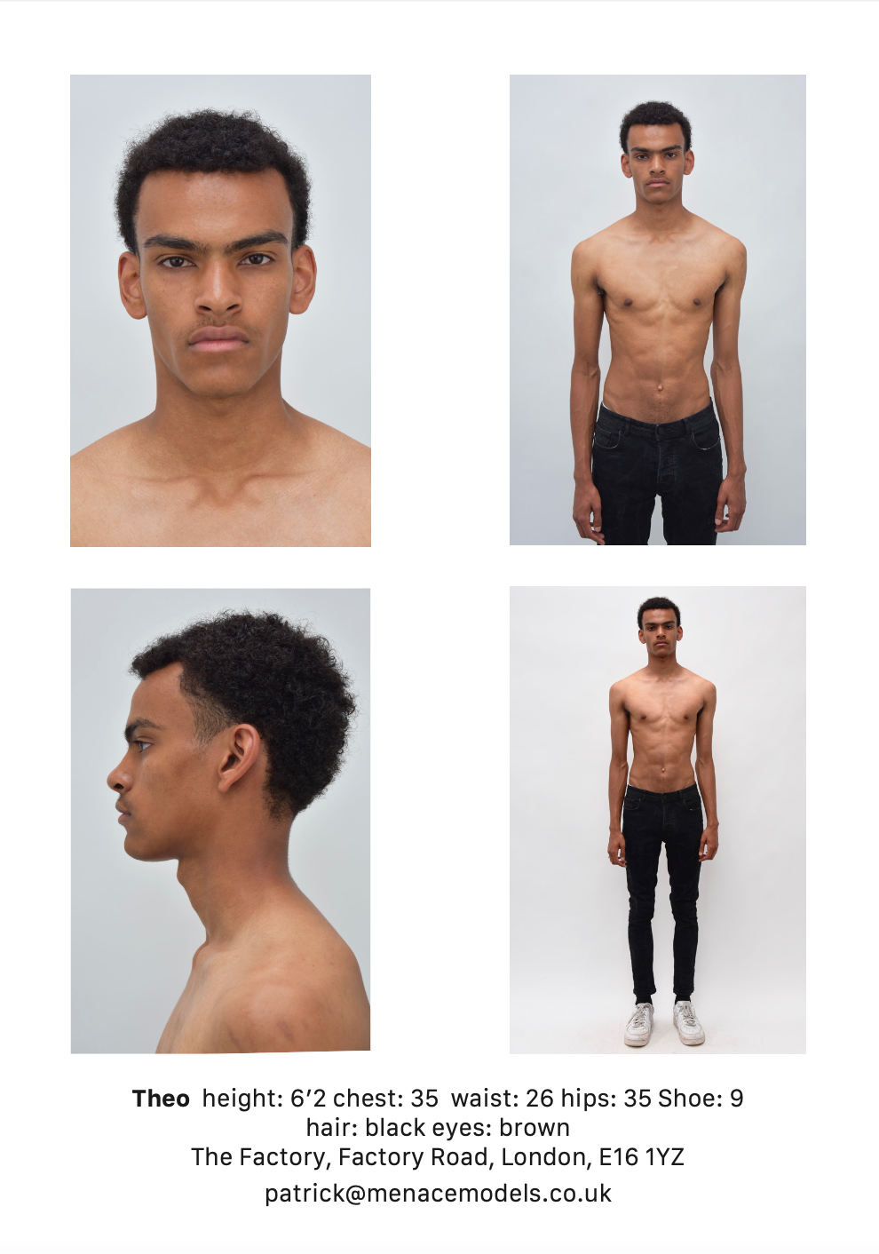 Theo — Menace Models | Model Agency In London