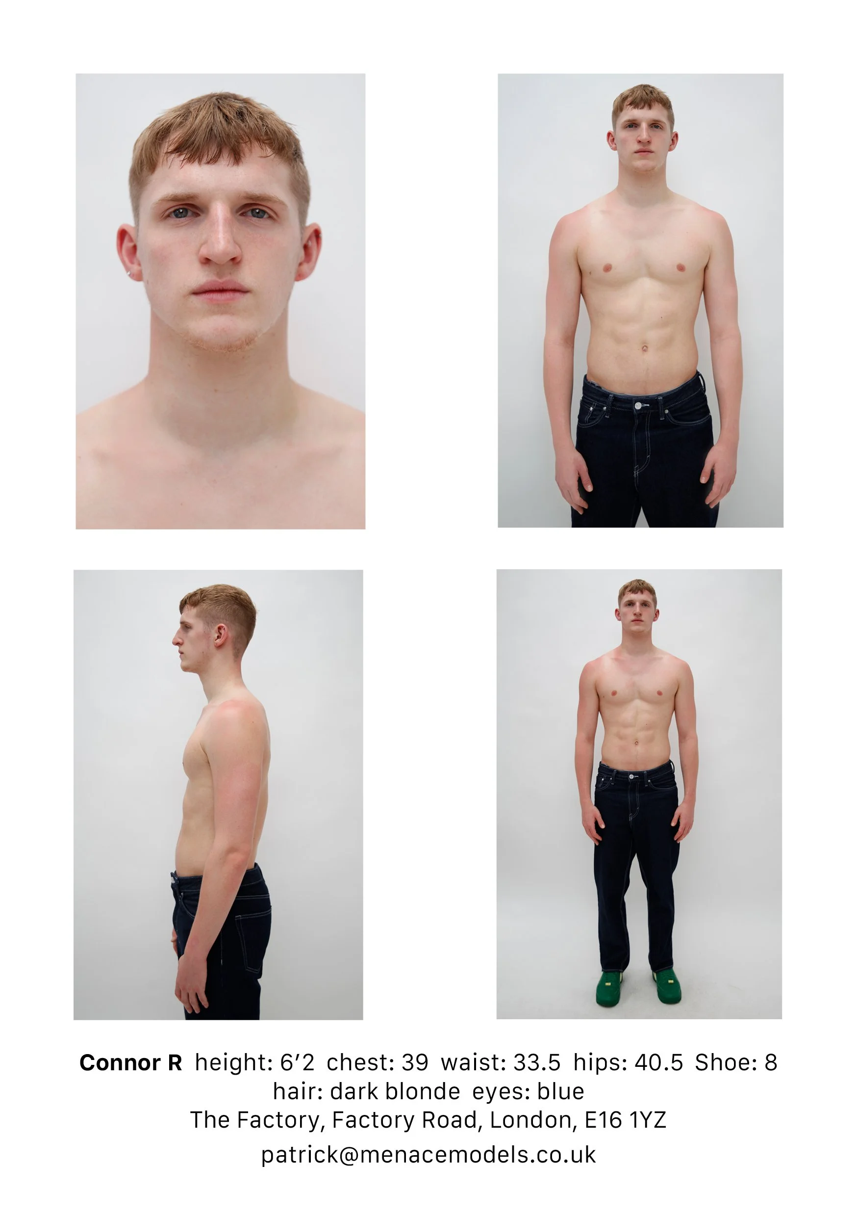 Connor R — Menace Models | Model Agency In London