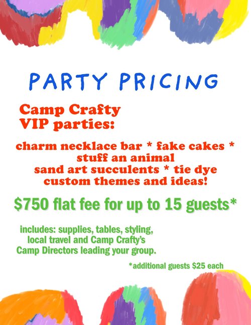 Arts and Crafts parties — Camp Crafty