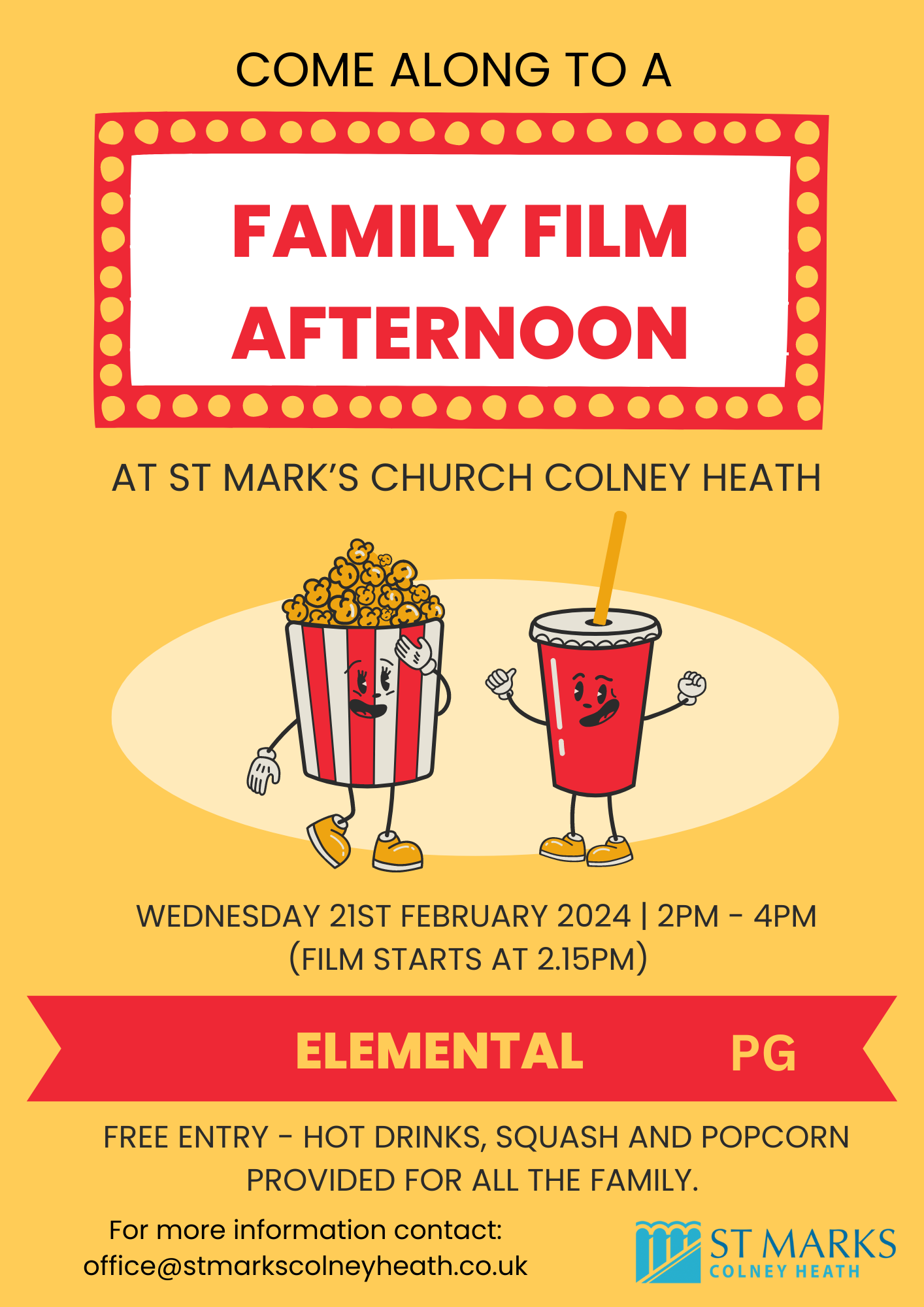 Family Film Afternoons — St Marks Church, Colney Heath