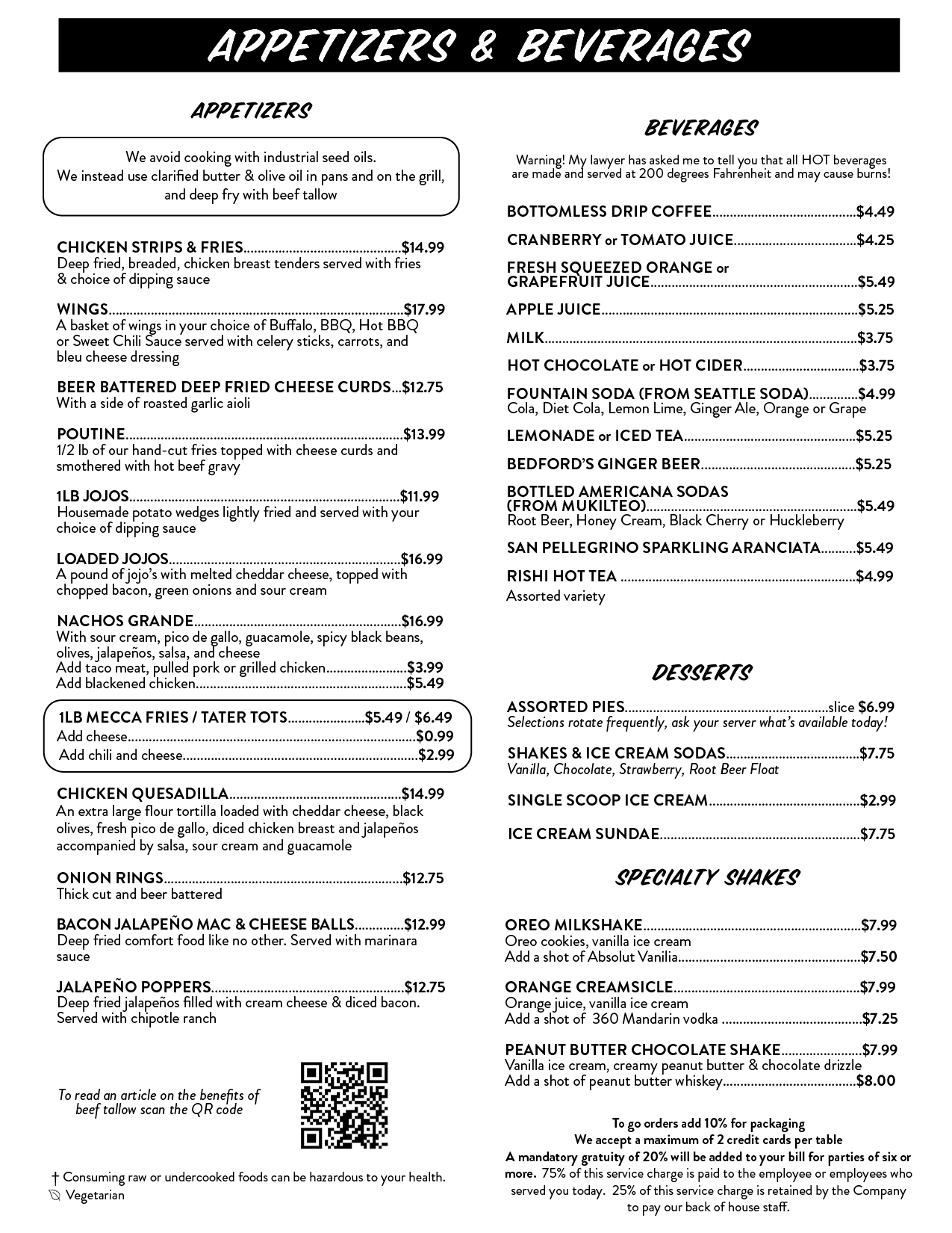 Main Menu — Mecca Cafe