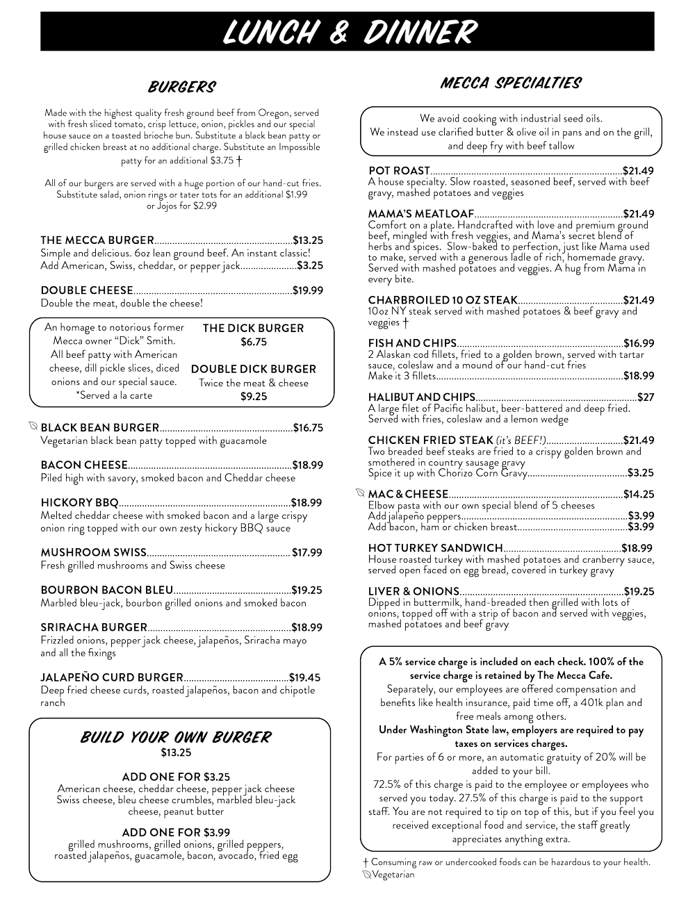 Main Menu — Mecca Cafe