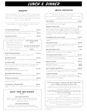 Main Menu — Mecca Cafe