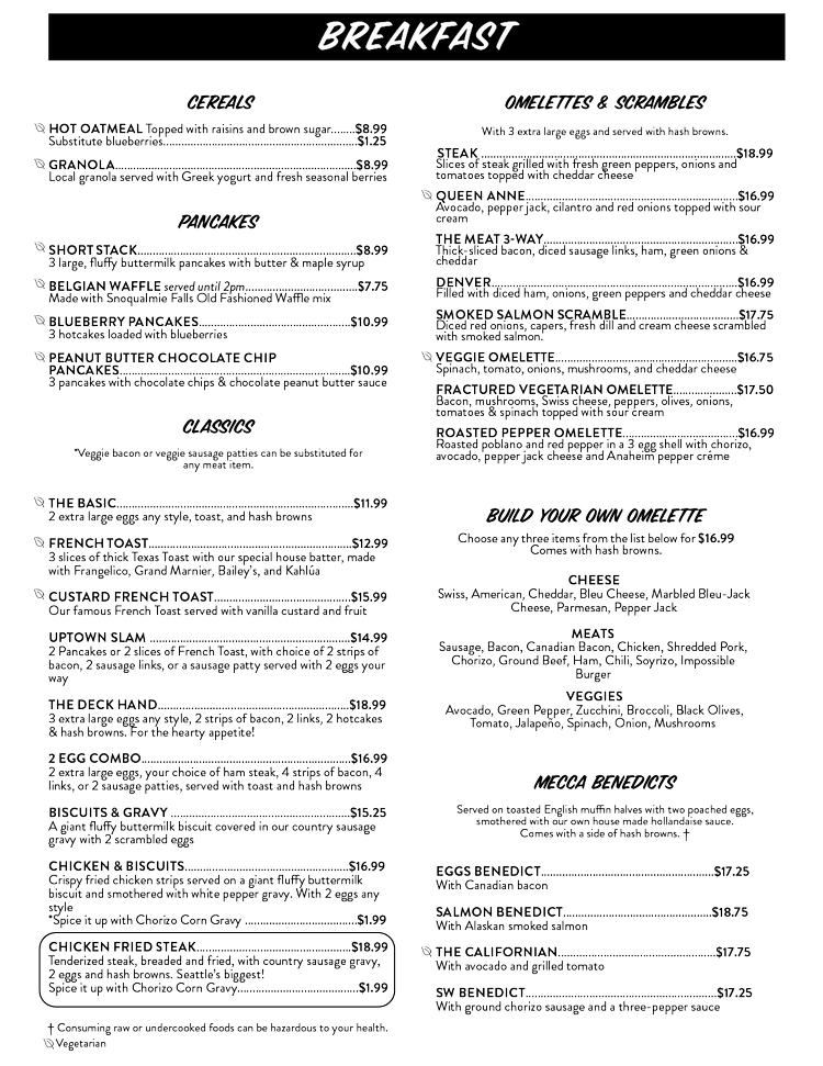 Main Menu — Mecca Cafe