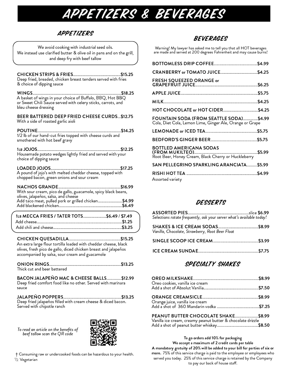 Main Menu — Mecca Cafe
