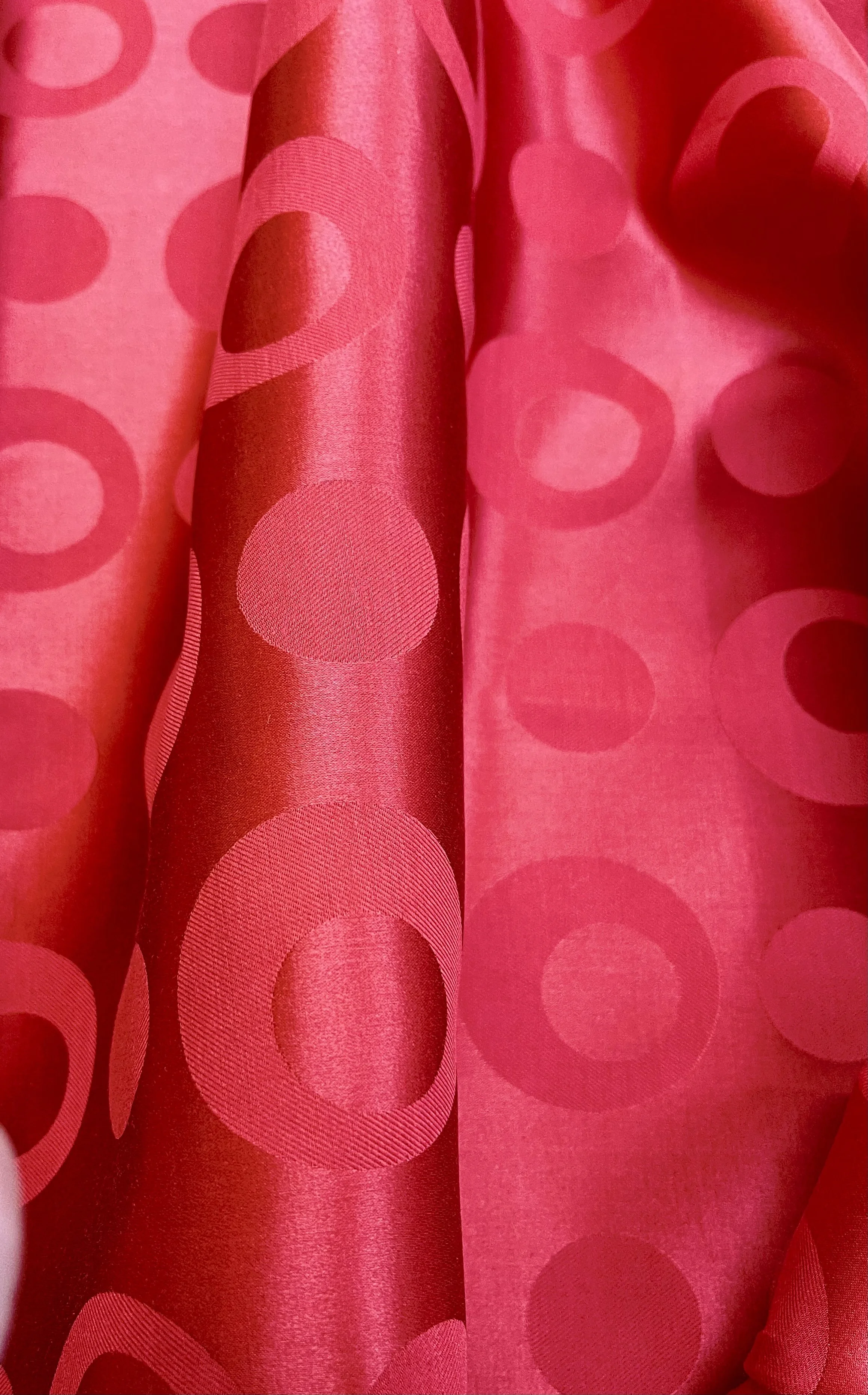 100% Ruby Red Silk Abstract — BENJAMIN WOOLLENS