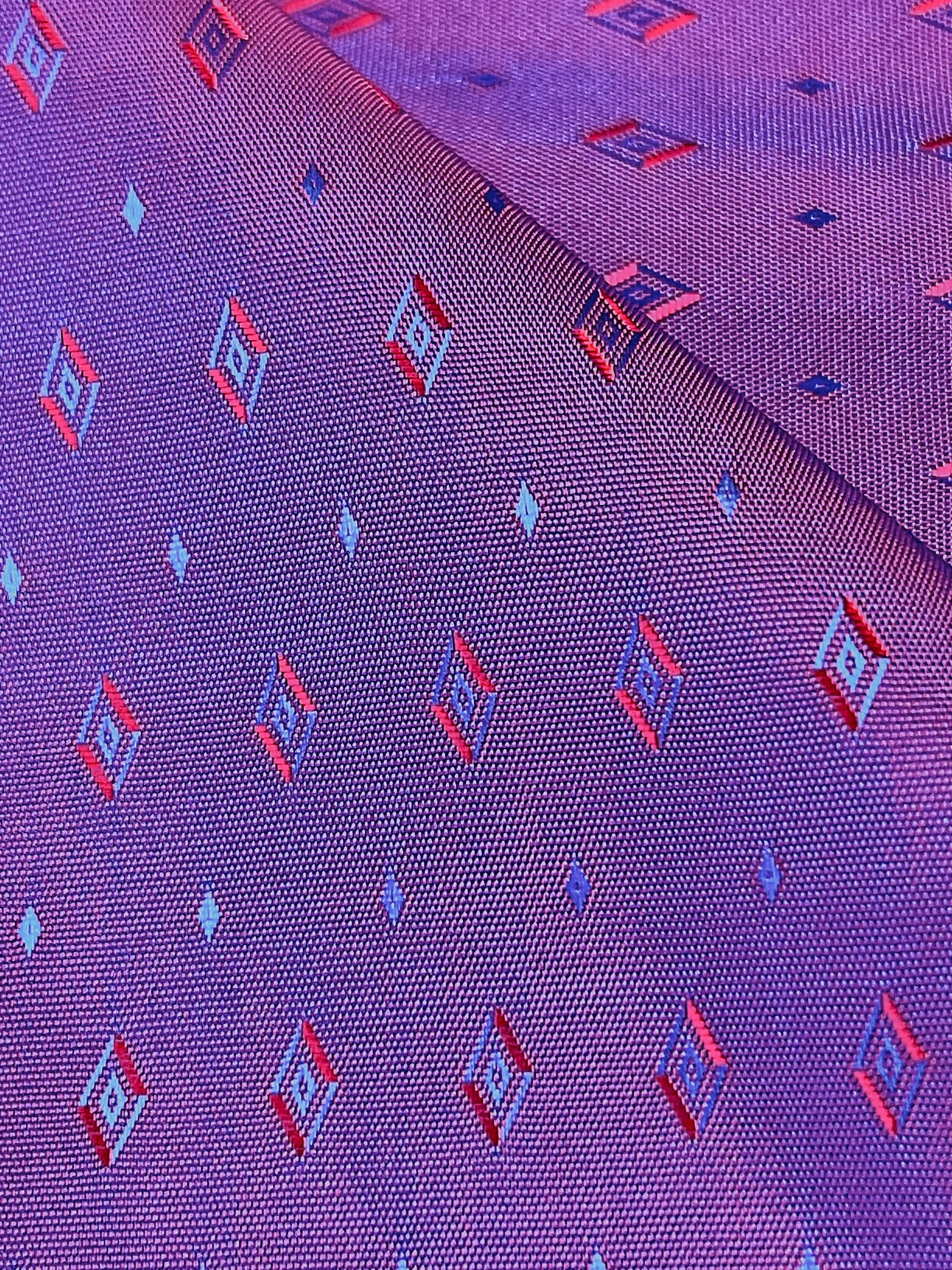 Rich Lavender and Cerise Diamond Lining — BENJAMIN WOOLLENS