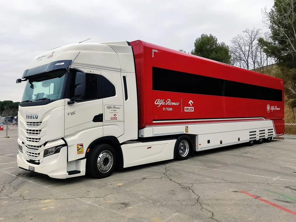 SPOTTED: F1 TRANSPORTERS ARRIVE FOR BARCELONA TEST — Trucks at Tracks ...