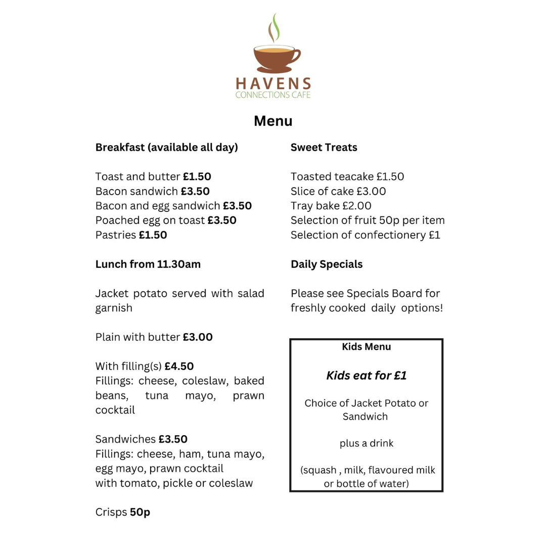 Menus — Havens Community Hub