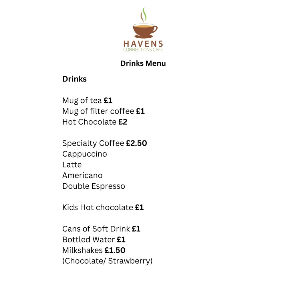 Menus — Havens Community Hub