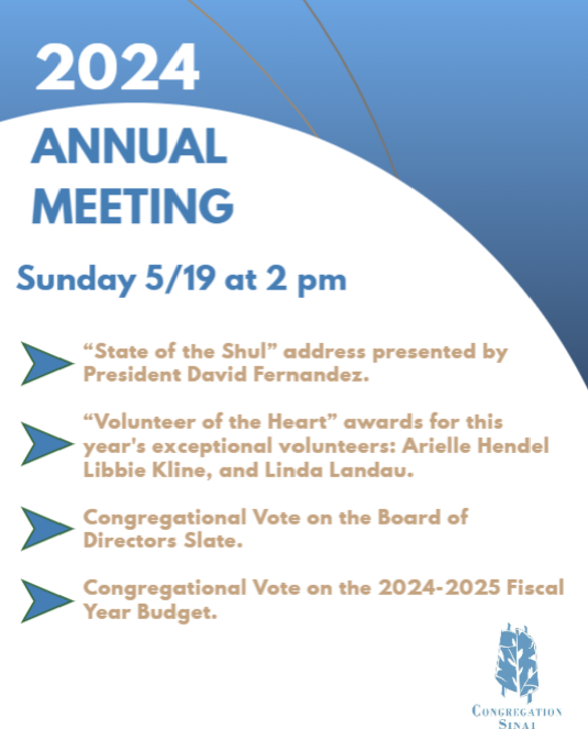 Annual Meeting 2024 — Congregation Sinai